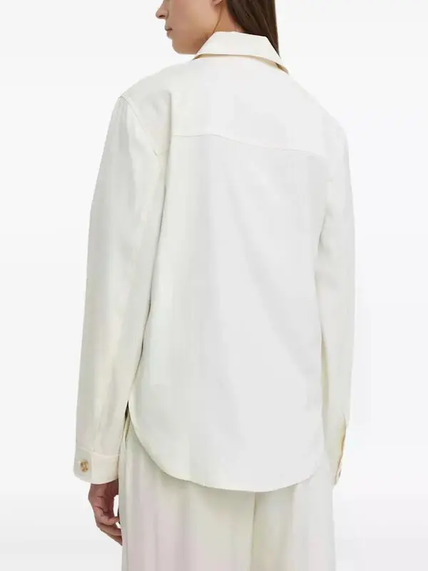 SAMSOE SAMSOE Off-white Buttoned Long-sleeve Shirt