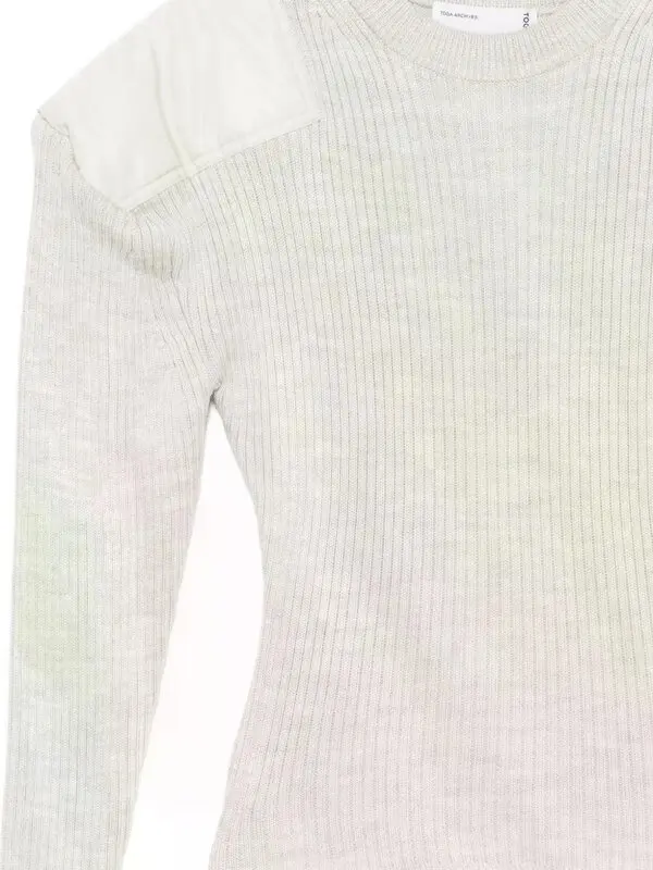 Toga Crew Neck Jumper With Contrasting Fabric Sleeves