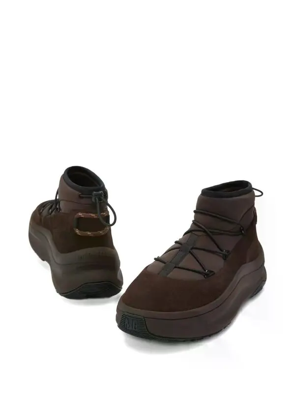 Moon Boot High Top Lace-up Suede Sneakers - Brown