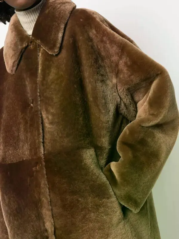 LISKA Single-breasted Shearling Coat