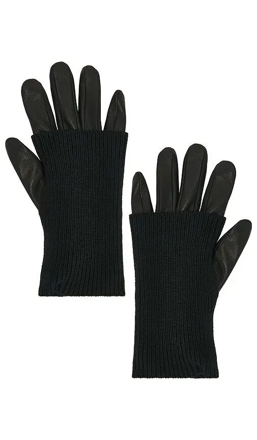 FAVORITE DAUGHTER Leather Armwarmer Gloves - Black