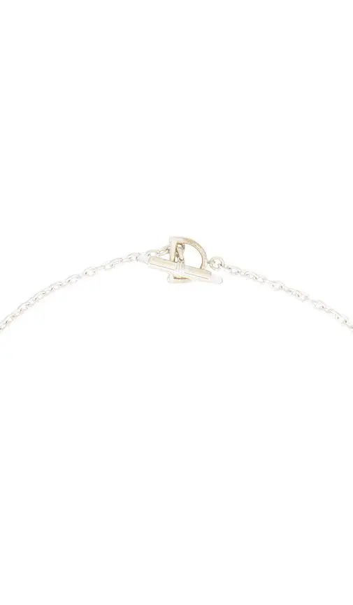 LOREN STEWART Sterling Silver & Quartz Dome Cabochon Toggle Necklace - Metallic Silver