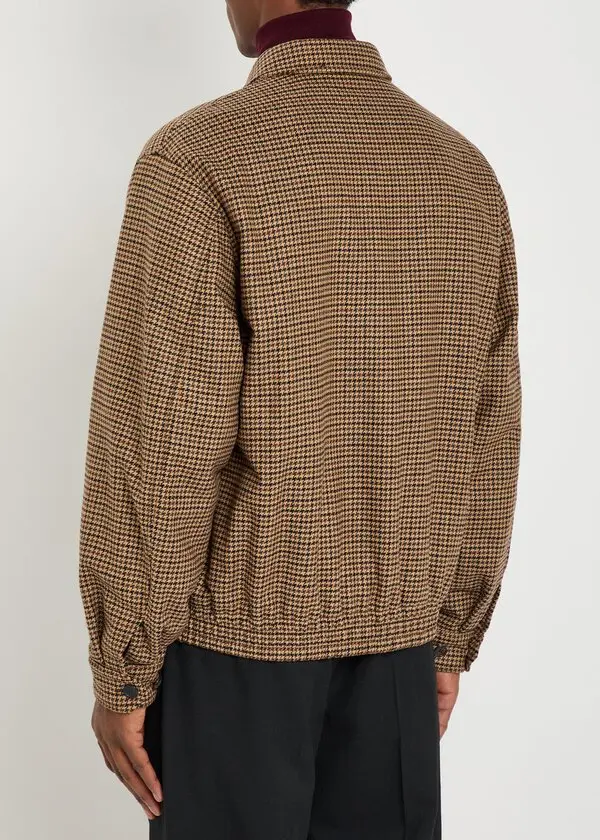 Saint Laurent Houndstooth Jacquard Zip-up Jacket