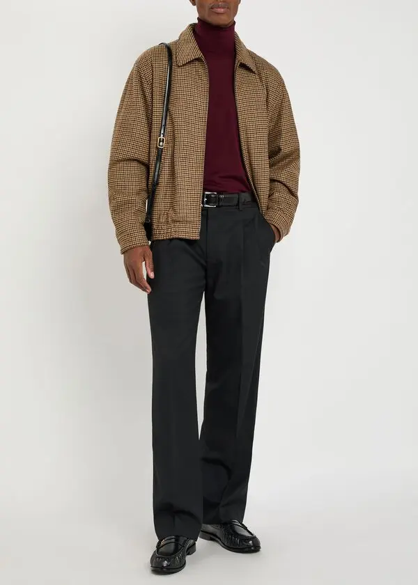 Saint Laurent Houndstooth Jacquard Zip-up Jacket