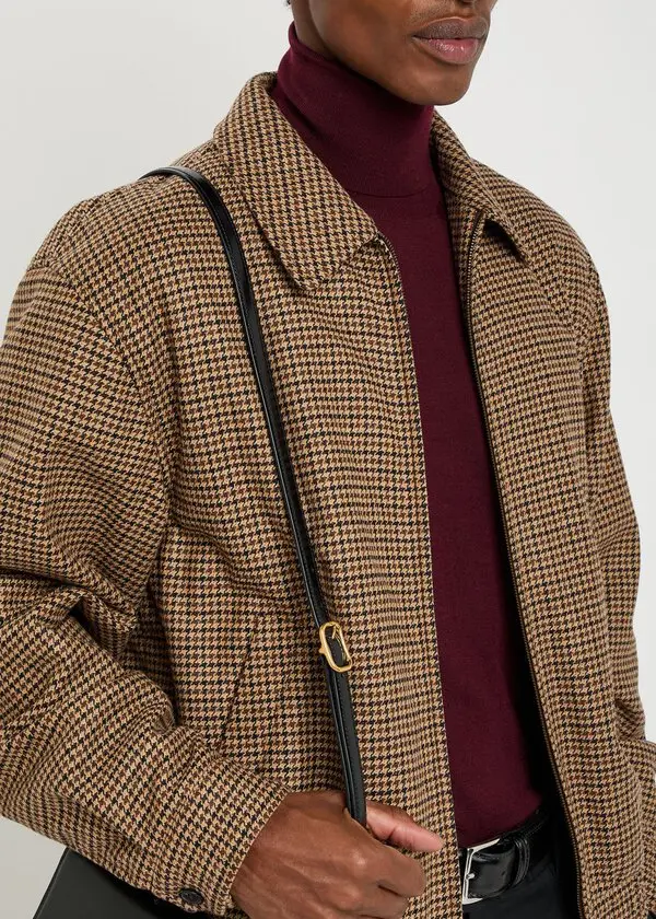 Saint Laurent Houndstooth Jacquard Zip-up Jacket