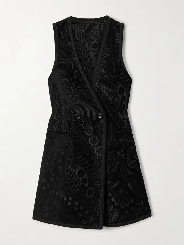 Etro Double-breasted Velvet Jacquard Vest