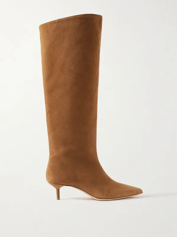 Staud Sebastian Suede Knee Boots - Brown