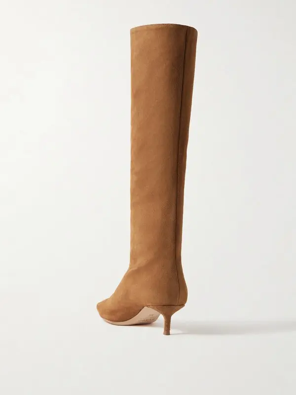 Staud Sebastian Suede Knee Boots - Brown