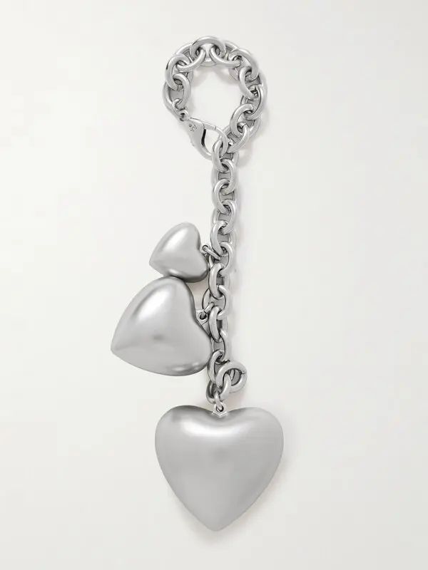 ROXANNE ASSOULIN The Puffy Heart -tone Bag Charm - Silver