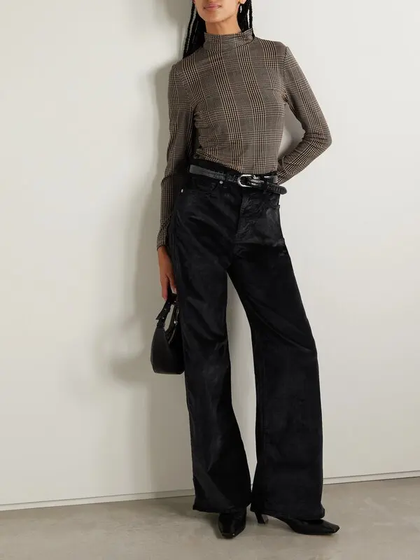 Veronica Beard Taylor Velvet Wide-leg Trousers