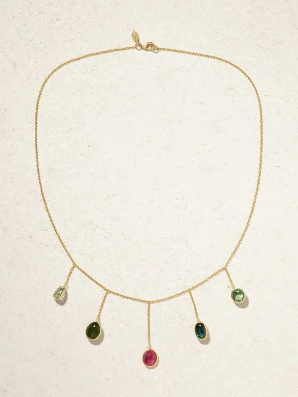 PIPPA SMALL 18-karat Gold Tourmaline Necklace - Multi