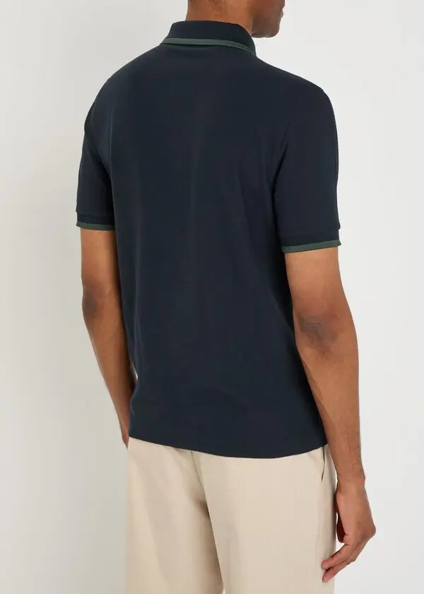 Fred Perry Logo-embroidered Cotton Polo Shirt - Navy