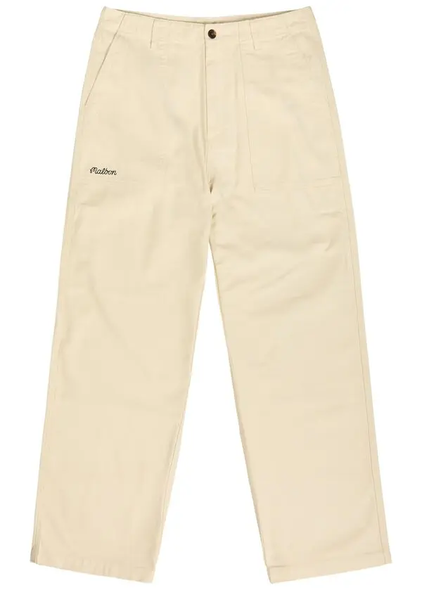 MALBON Logo-embroidered Cotton Trousers