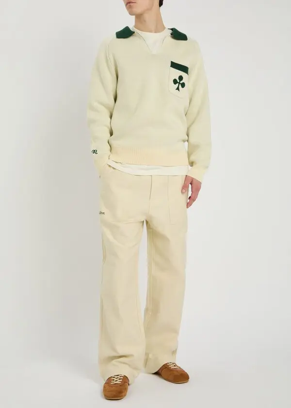 MALBON Logo-embroidered Cotton Trousers