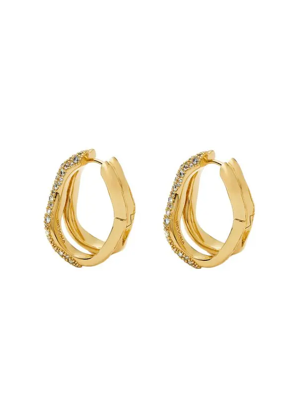 MISSOMA Molten Snow 18ct -plated Double Hoop Earrings With Cubic Zirconia - Gold