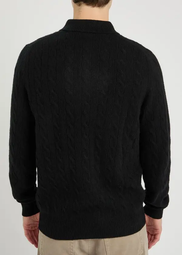 Polo Ralph Lauren Cable Knit Wool And Cashmere-blend Polo Jumper