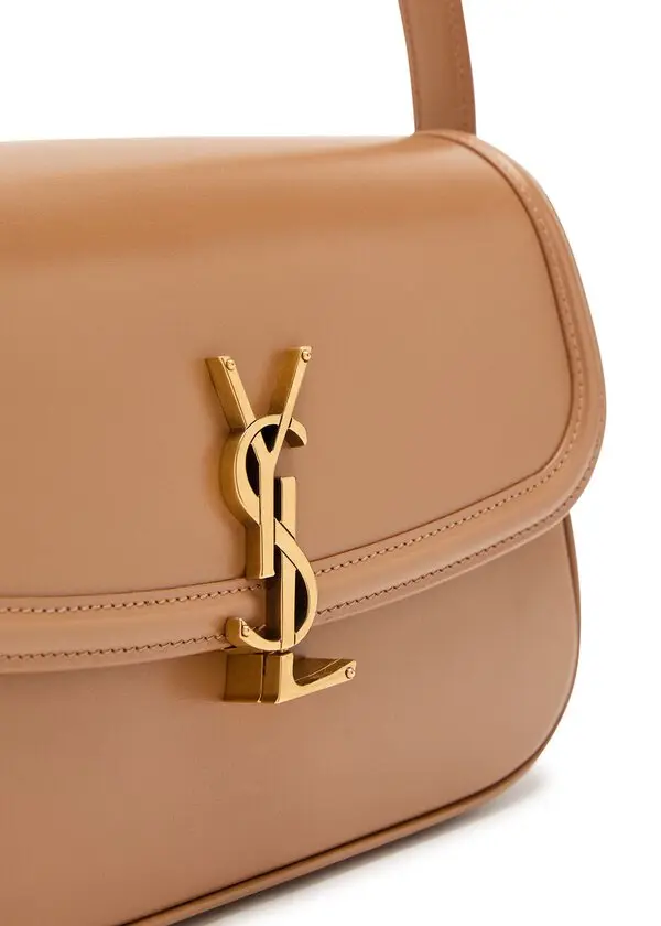 Saint Laurent Solferino Leather Shoulder Bag - Beige