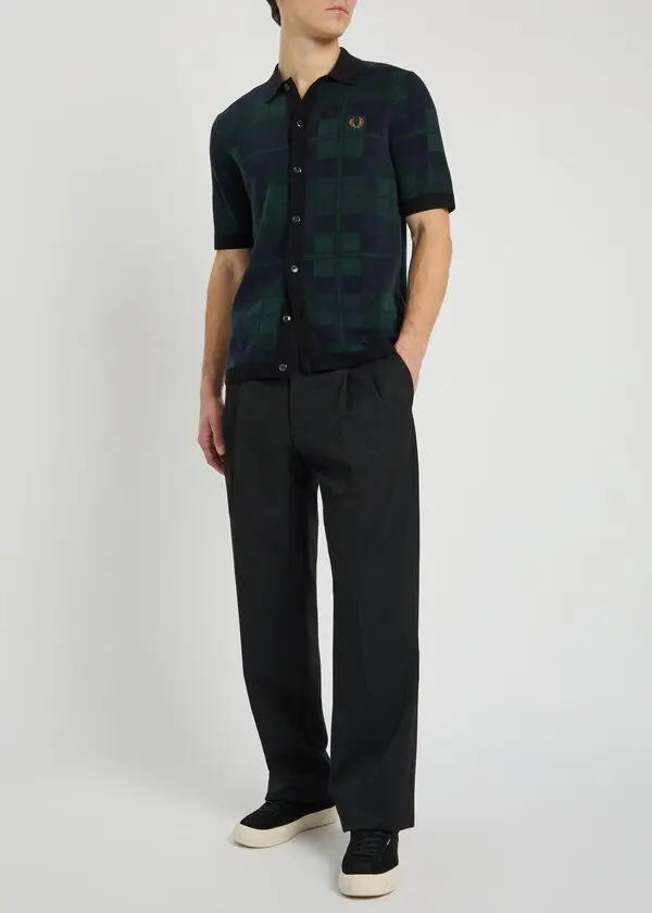 Fred Perry Tartan Cotton Shirt - Navy
