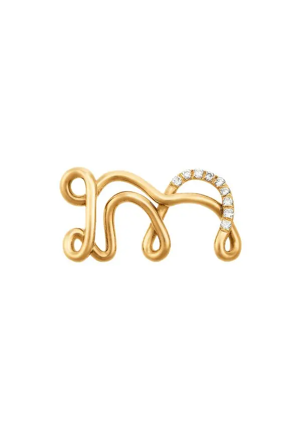 Charlotte Chesnais 18kt Diamond 'm' Necklace - Gold