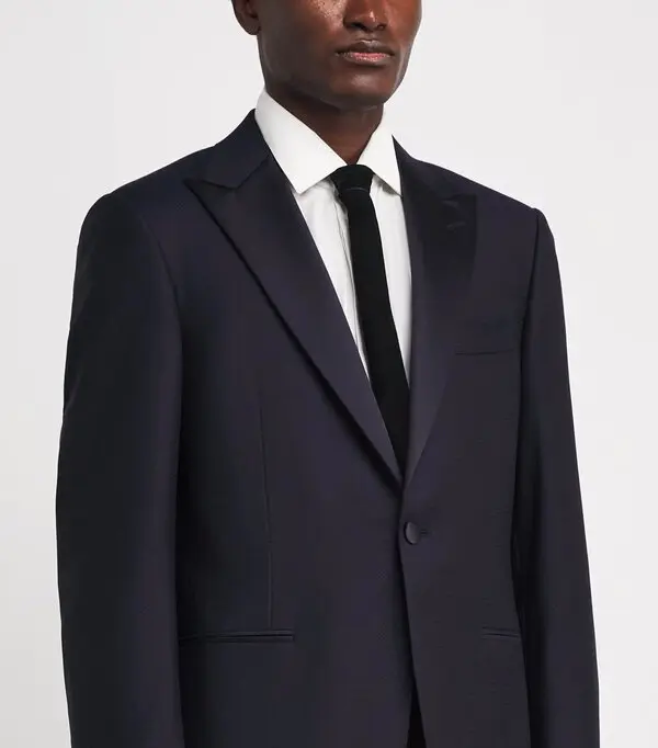 Giorgio Armani Velvet Neck Tie - Blue