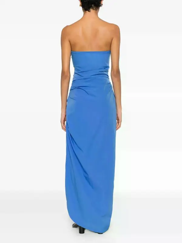 SIR. Sol Strapless Draped Maxi Dress