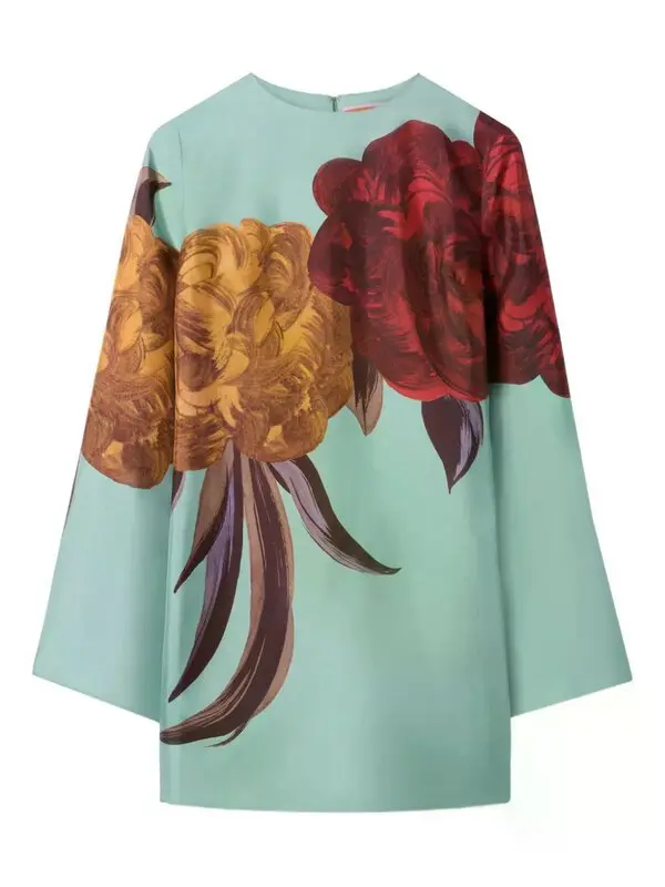 La DoubleJ Supreme Swing" Floral-print Mini Dress - Blue