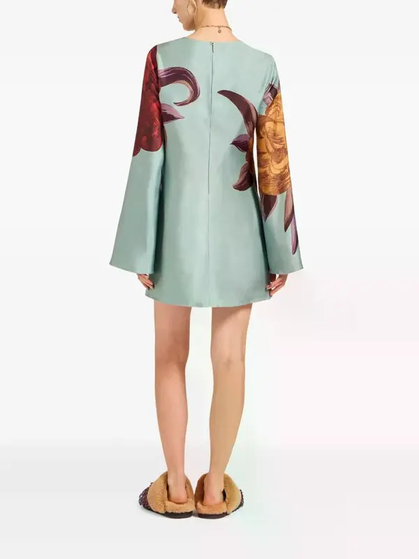 La DoubleJ Supreme Swing" Floral-print Mini Dress - Blue