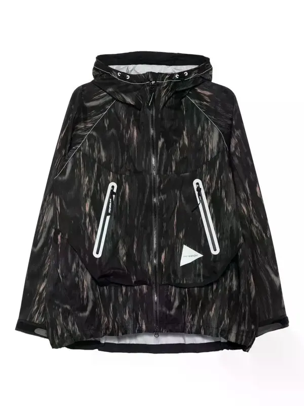 AND WANDER Zip-pocket Jacket With All-over Pattern