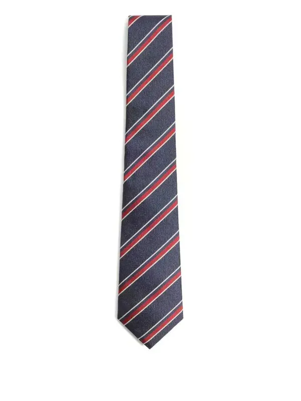 Valentino Garavani Jacquard Regimental Silk Tie - Blue