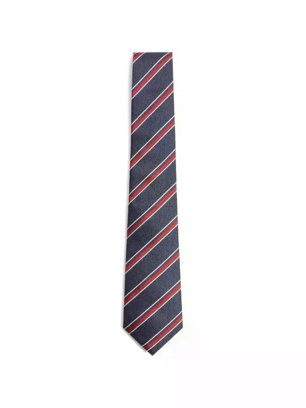 Valentino Garavani Jacquard Regimental Silk Tie - Blue