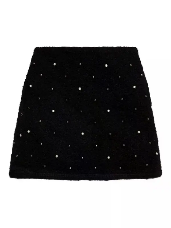 FRAME Pearl Embellished Mini Skirt