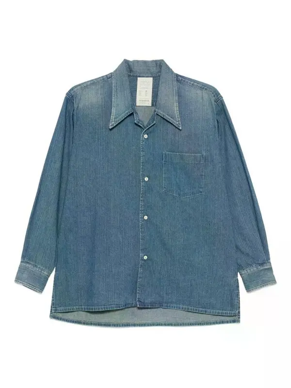 KURO Chest-pocket Denim Shirt - Black