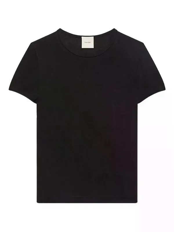 Calvin Klein Fine Knit Round Neck Short Sleeve Top