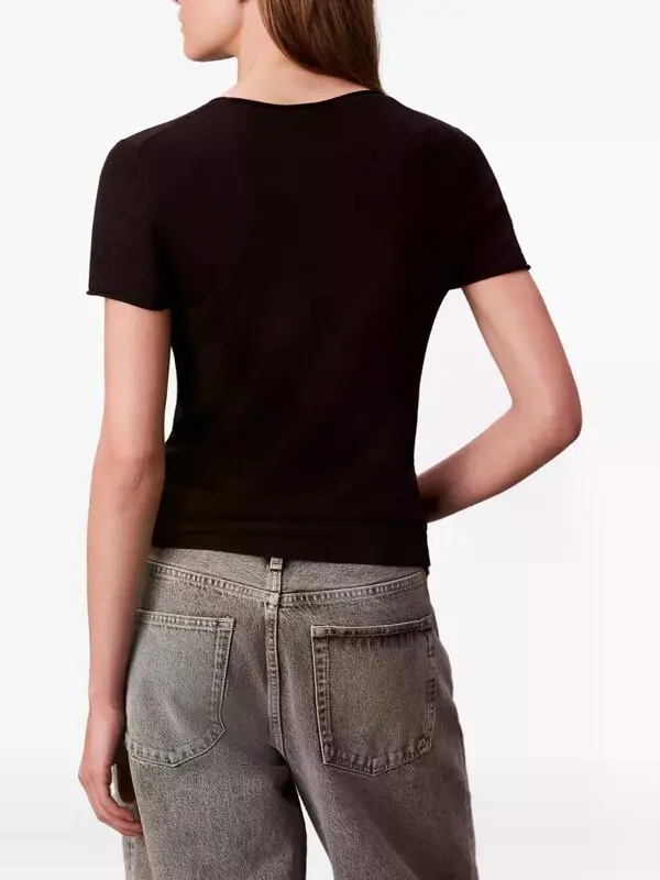 Calvin Klein Fine Knit Round Neck Short Sleeve Top