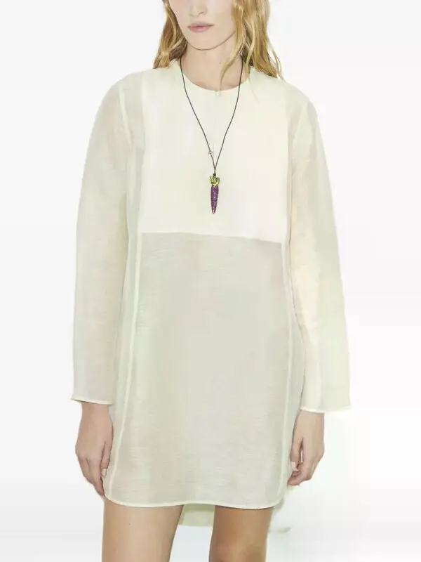 Tory Burch Panelled Tunic With High-low Hem - Neutrals