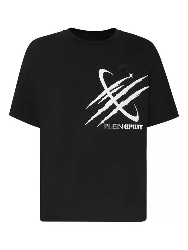 PLEIN SPORT Scratch-print T-shirt - Black