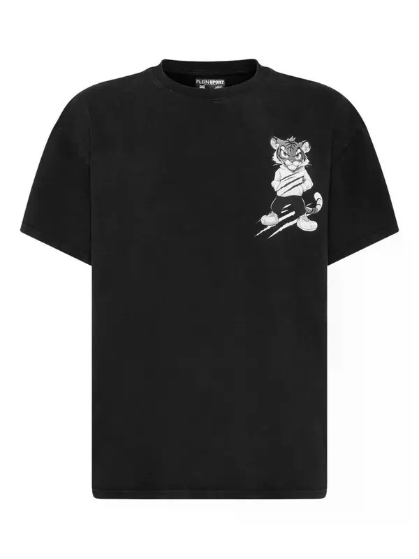 PLEIN SPORT Tiger-scratch Fleece T-shirt