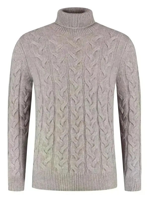 GRAN SASSO Cable Knit Roll Neck Sweater