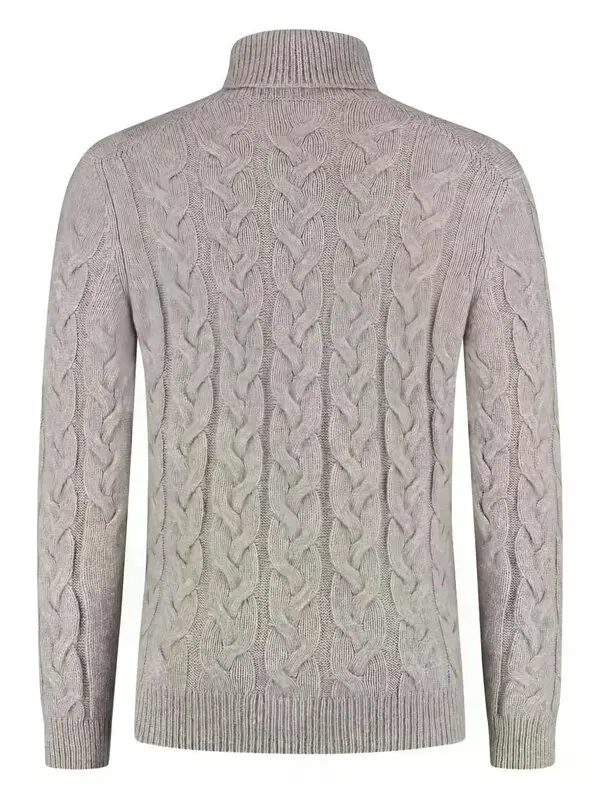 GRAN SASSO Cable Knit Roll Neck Sweater