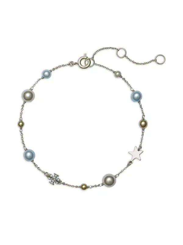 Tory Burch Delicate Moondance Bracelet With Pearl Embellishments - Silver