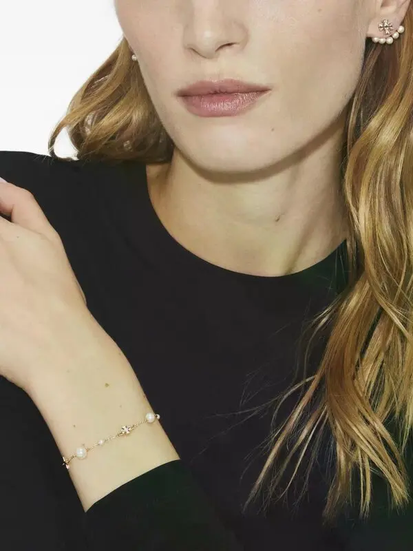 Tory Burch Delicate Moondance Bracelet With Pearl Embellishments