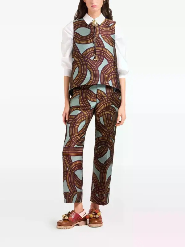 La DoubleJ Hendrix Jacquard Tailored Trousers - Blue