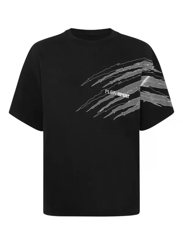 PLEIN SPORT Scratch-print T-shirt - Black