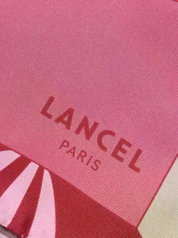 LANCEL Arabesque Silk Scarf - Red