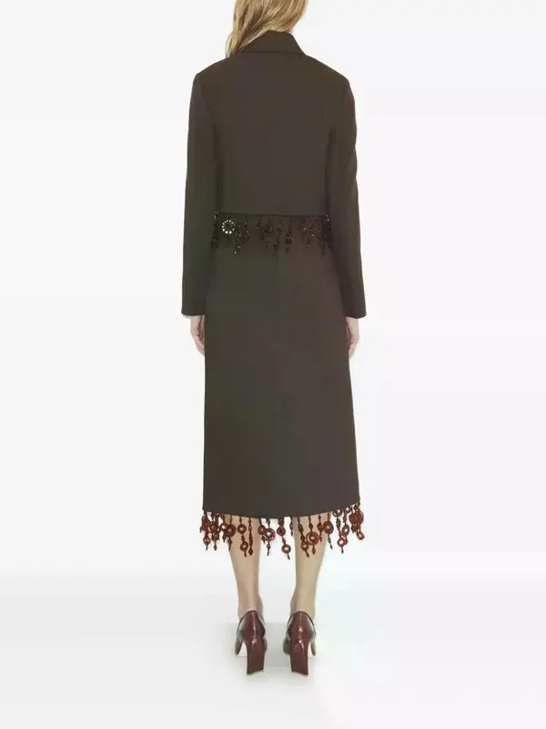 Tory Burch Embellished Crepe Midi Skirt