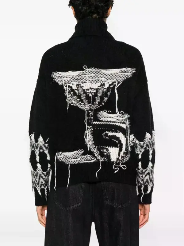 CIRCUS HOTEL Patterned Roll-neck Sweater