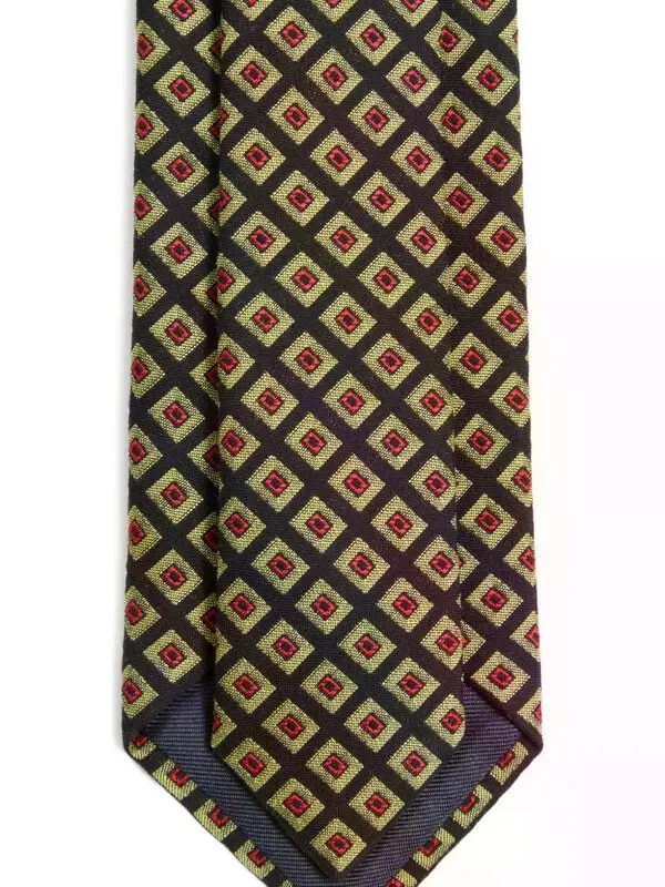Valentino Garavani Chamber Pattern Jacquard Vlogo-plaque Tie - Black