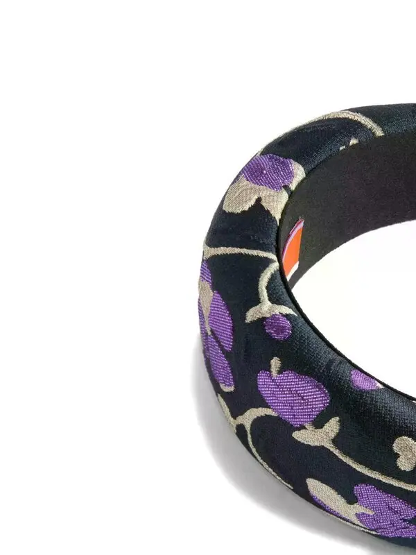 La DoubleJ Medici Floral Jacquard Padded Headband - Black
