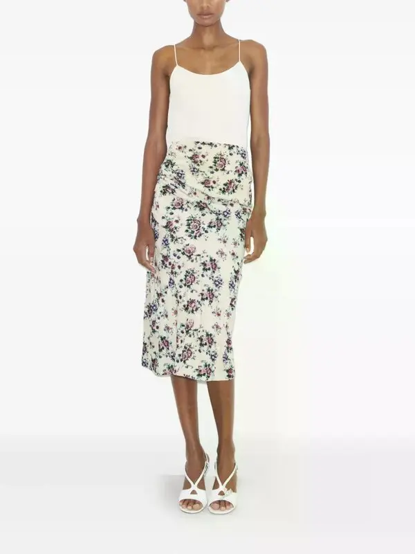 Tory Burch Printed Velvet Midi Skirt
