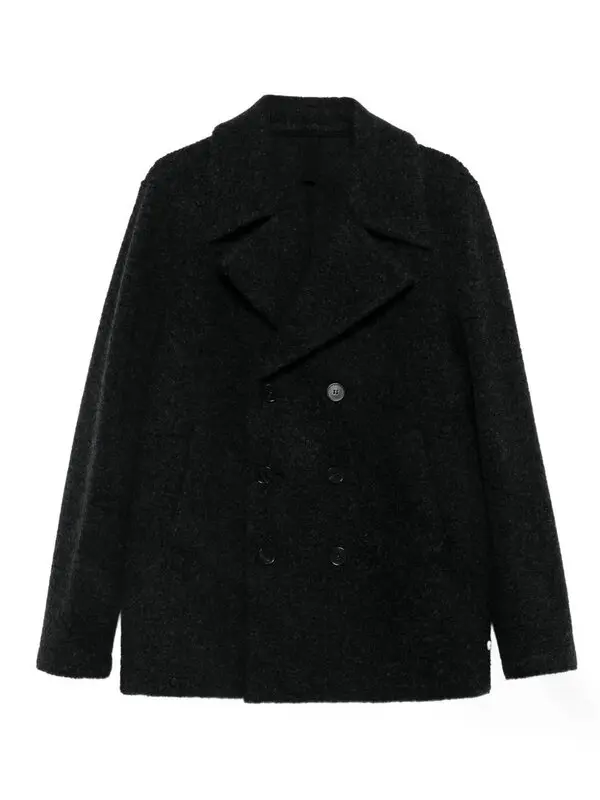 Harris Wharf London Double-breasted Wool Peacoat - Grey